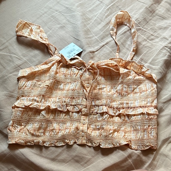 American Eagle Outfitters | Tops | American Eagle Womens Peach Smocked ...